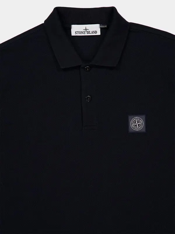 Stone Island Navy 50/2 Organic Cotton Piqué Polo - Blue