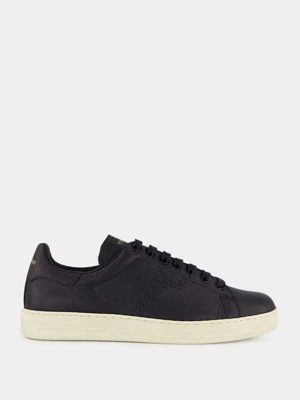 TOM FORD Grain Leather Warwick Sneaker - Black