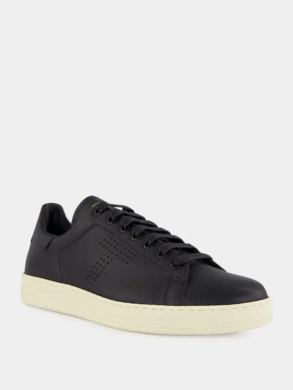 TOM FORD Grain Leather Warwick Sneaker - Black