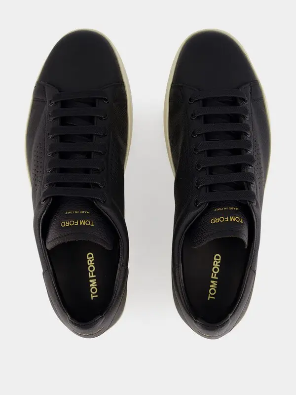TOM FORD Grain Leather Warwick Sneaker - Black