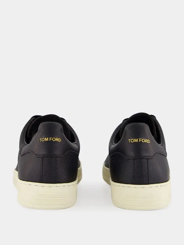TOM FORD Grain Leather Warwick Sneaker - Black