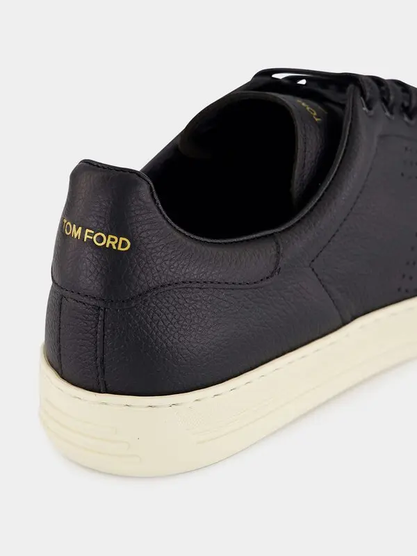 TOM FORD Grain Leather Warwick Sneaker - Black