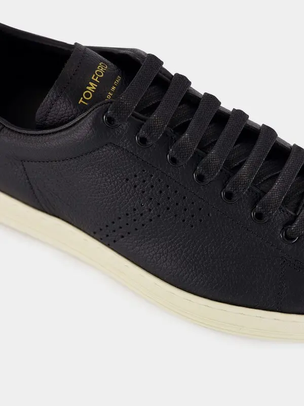 TOM FORD Grain Leather Warwick Sneaker - Black