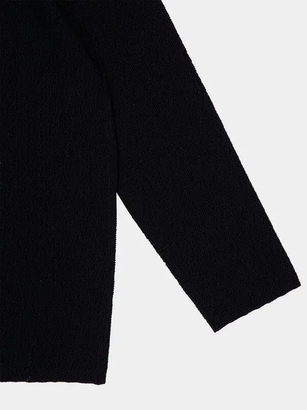 Commas Long Sleeve Buttoned Knit Cotton Shirt