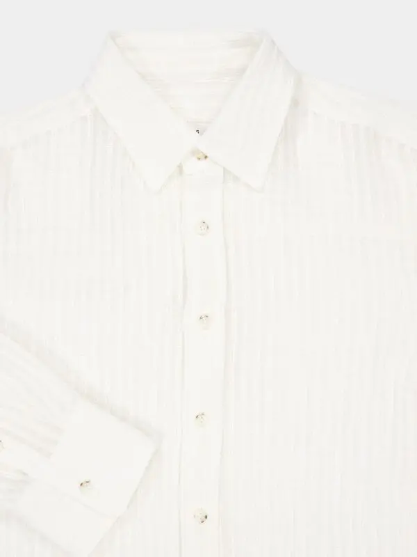 Commas Sheer Striped Linen Shirt