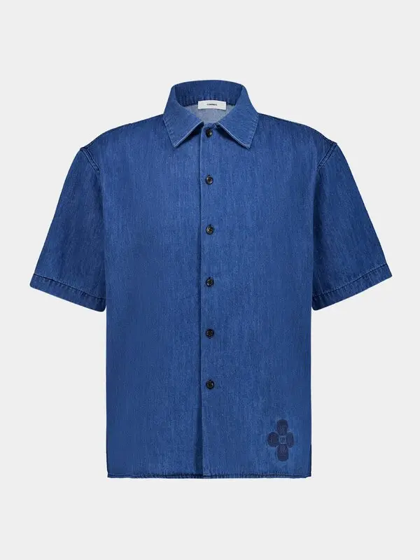 Commas Denim Shirt Woven Stripe Boxy