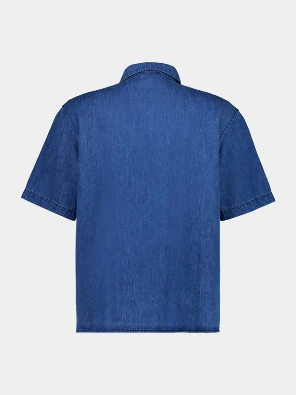 Commas Denim Shirt Woven Stripe Boxy