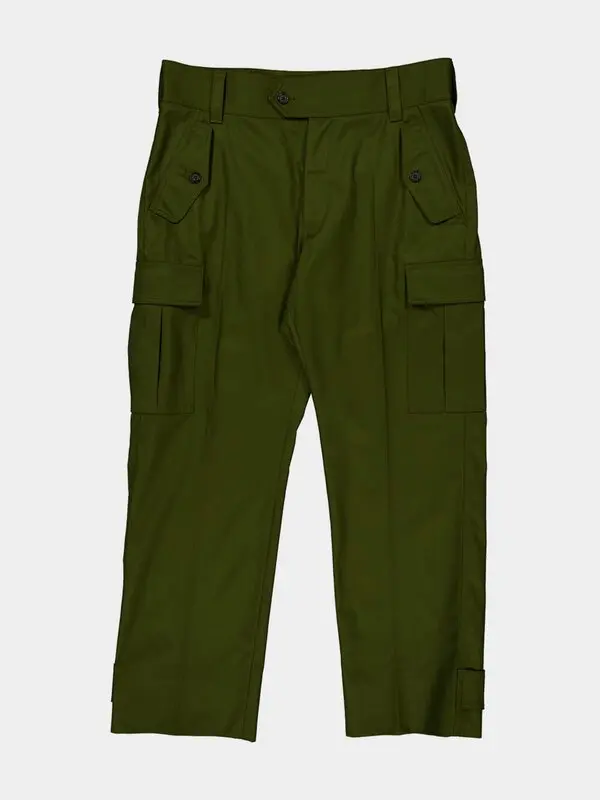 Alexander McQueen Cotton Gabardine Cargo Trousers