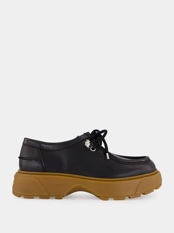 Alexander McQueen Rover Leather Lug Sole Shoes - Black