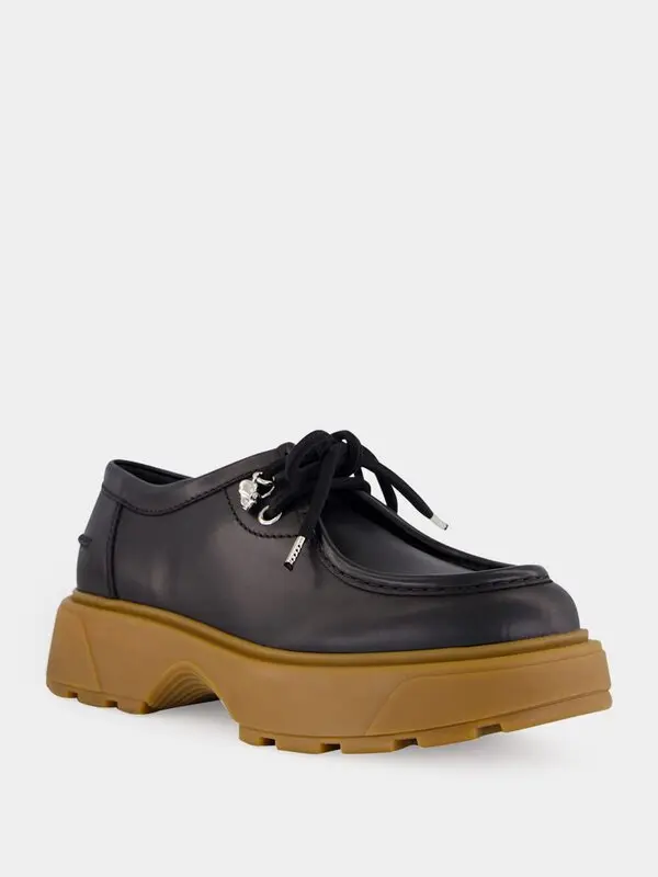 Alexander McQueen Rover Leather Lug Sole Shoes - Black