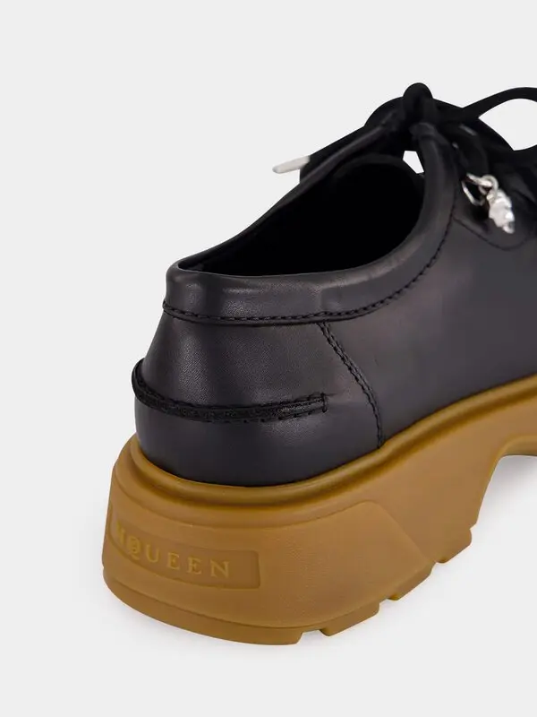 Alexander McQueen Rover Leather Lug Sole Shoes - Black