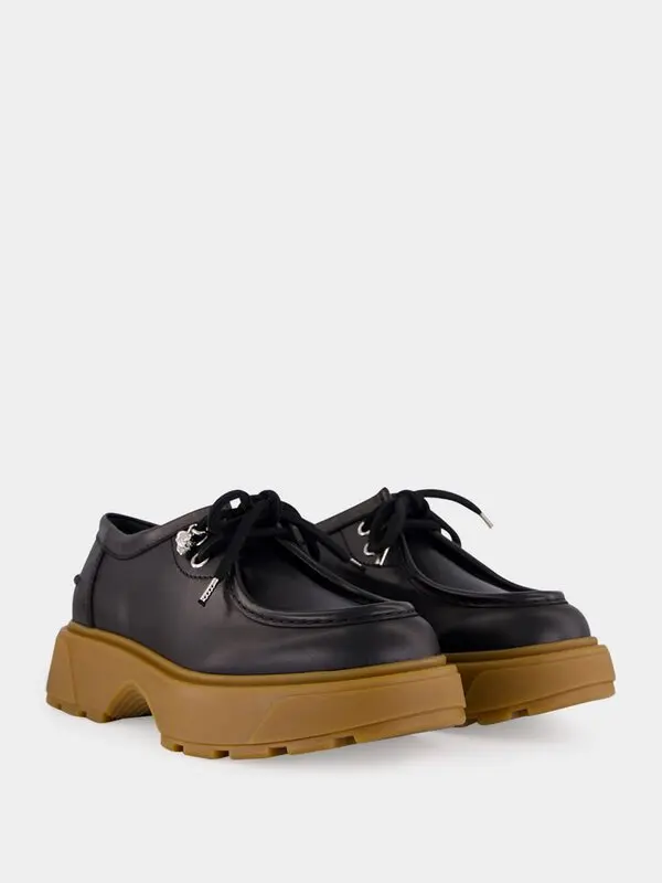 Alexander McQueen Rover Leather Lug Sole Shoes - Black