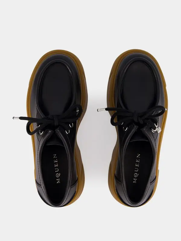 Alexander McQueen Rover Leather Lug Sole Shoes - Black