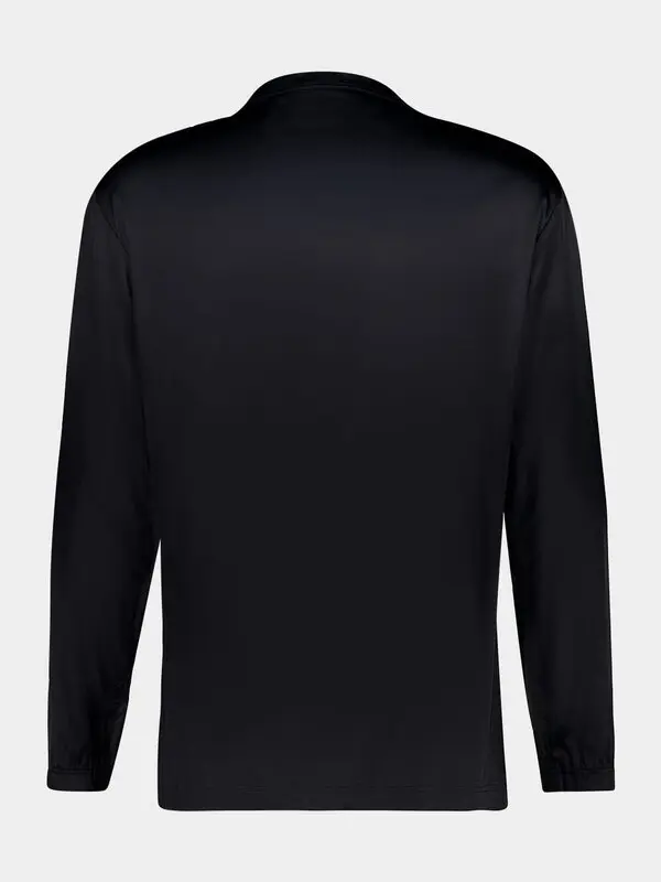 TOM FORD Silk Henley Pyjama Top - Black