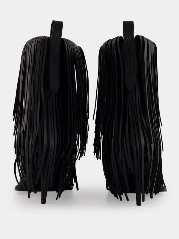 Balenciaga Avenue Fringe Leather Booties