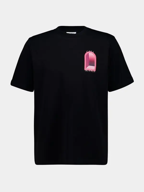 Casablanca Black Arches Organic Cotton T-shirt - Multicolour