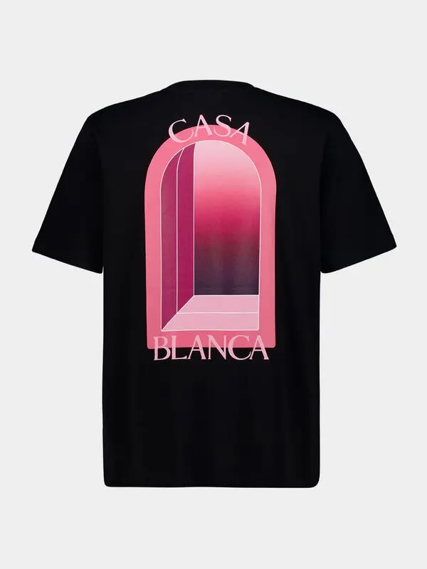 Casablanca Black Arches Organic Cotton T-shirt - Multicolour