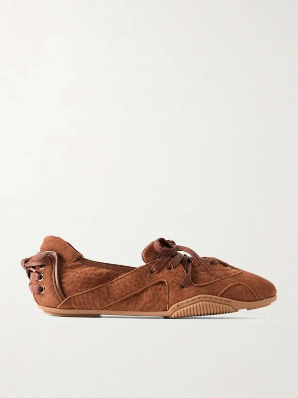 Acne Studios Bilaria Pigalle Leather-trimmed Suede Sneakers - Brown