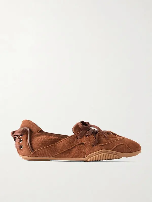 Acne Studios Bilaria Pigalle Leather-trimmed Suede Sneakers - Brown