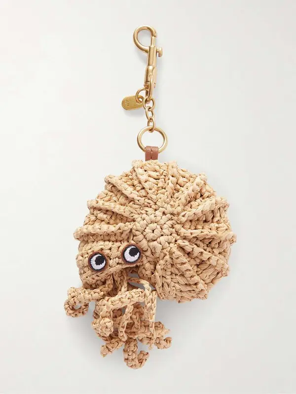 ANYA HINDMARCH Hermit Crab Raffia Bag Charm - Neutral