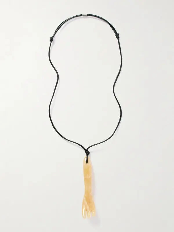 LEMAIRE Gua Sha Aragonite Cord Necklace - Cream