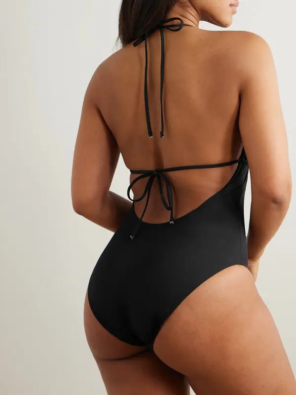 Tory Burch Cutout Halterneck One Piece Swimsuit - Black