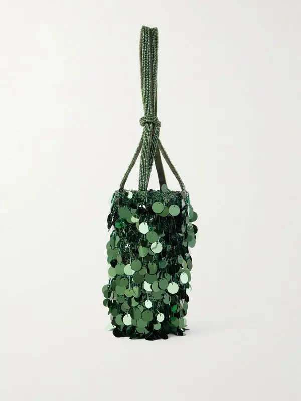 ANYA HINDMARCH Filippo Berio Mini Embellished Bucket Bag - Green