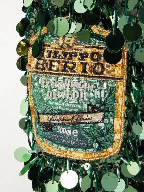 ANYA HINDMARCH Filippo Berio Mini Embellished Bucket Bag - Green