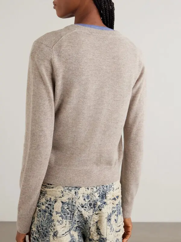 Acne Studios Appliquéd Wool-blend Cardigan - Neutrals