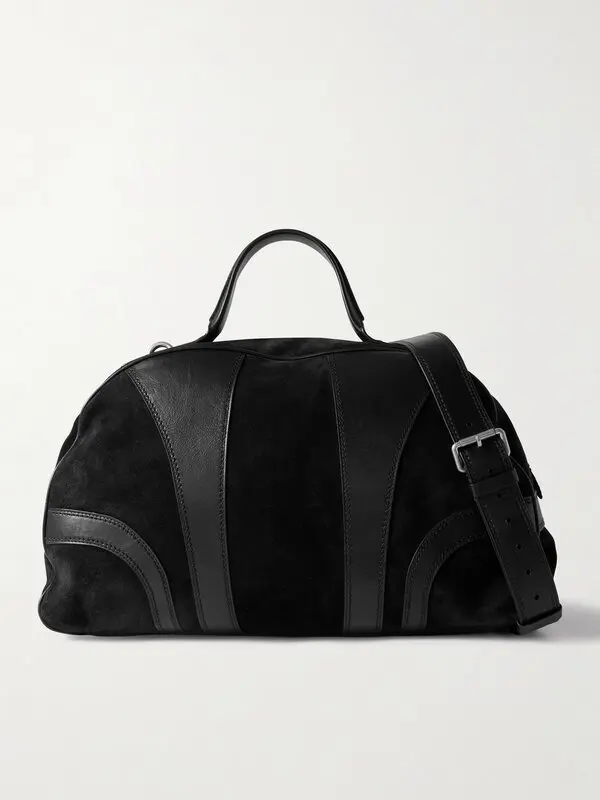 Dries Van Noten Leather-trimmed Suede Duffle Bag