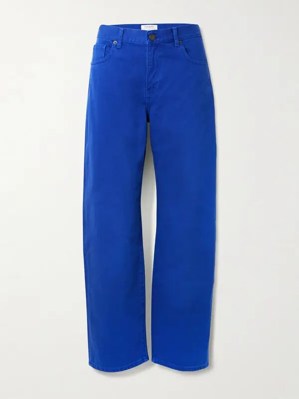 LA LIGNE Marilyn Striped Mid-rise Straight-leg Jeans - Blue
