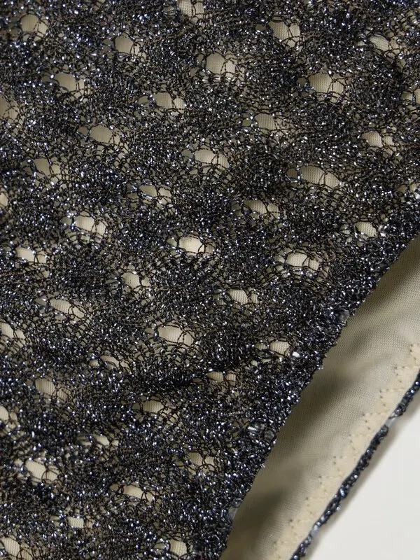 Missoni Metallic Crochet-knit Triangle Bikini