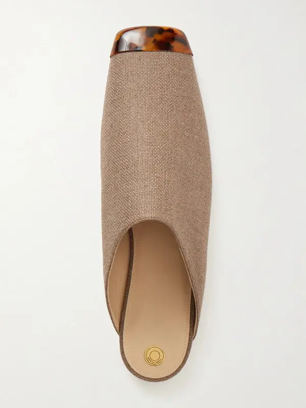 Loro Piana Alba Embellished Cashmere And Silk-blend Hopsack Slippers
