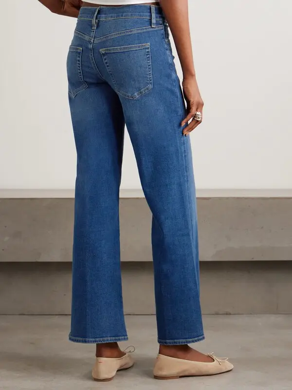 FRAME Le Slim Palazzo Low-rise Wide-leg Jeans - Blue