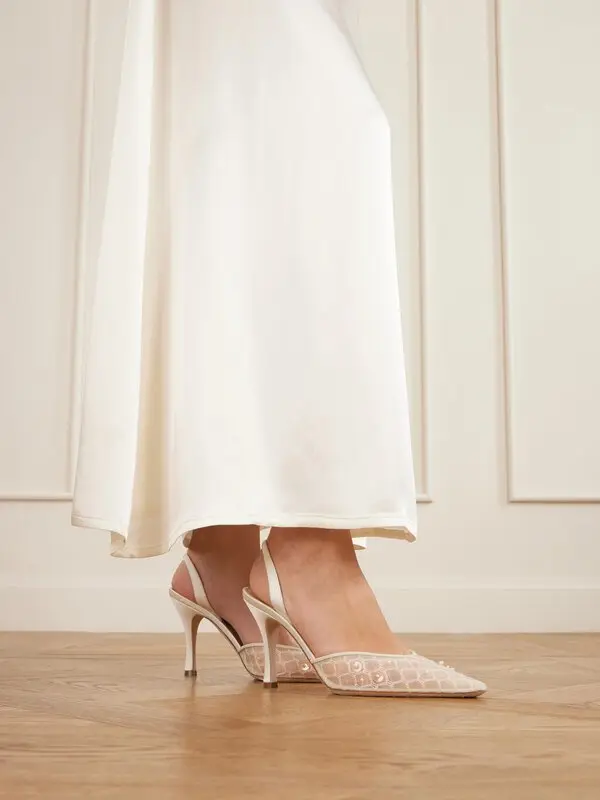 DANIELLE FRANKEL Archer Embellished Slingback Pumps
