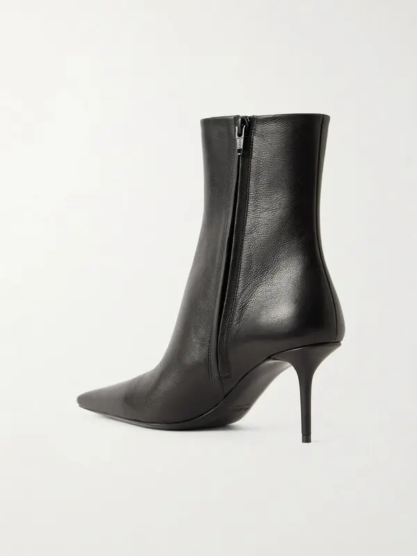 Saint Laurent Ashley Leather Ankle Boots - Black