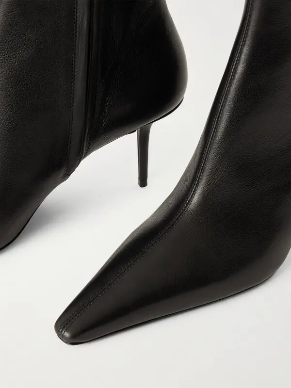 Saint Laurent Ashley Leather Ankle Boots - Black