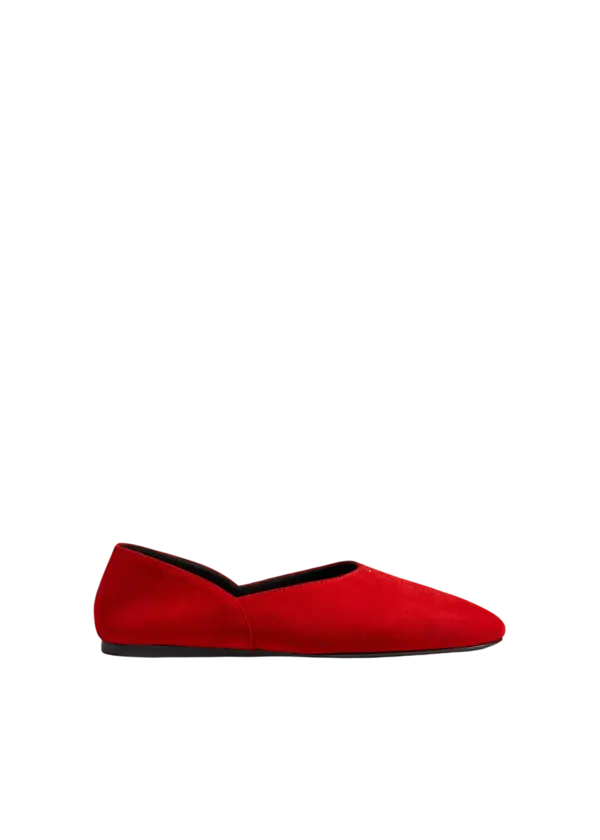 Khaite Jane Suede Flats - Lipstick