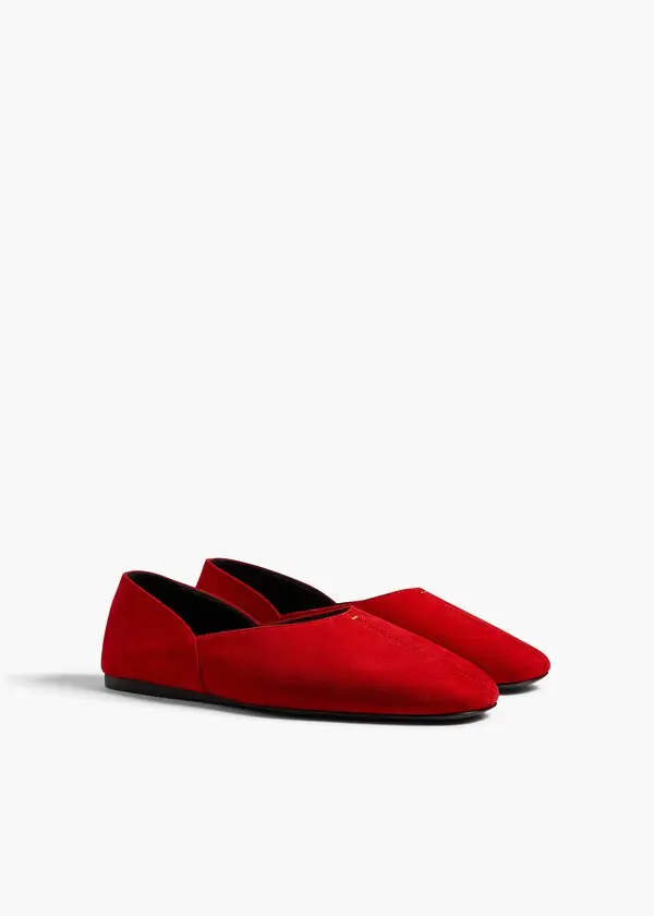 Khaite Jane Suede Flats - Lipstick