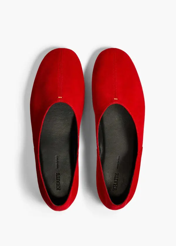 Khaite Jane Suede Flats - Lipstick