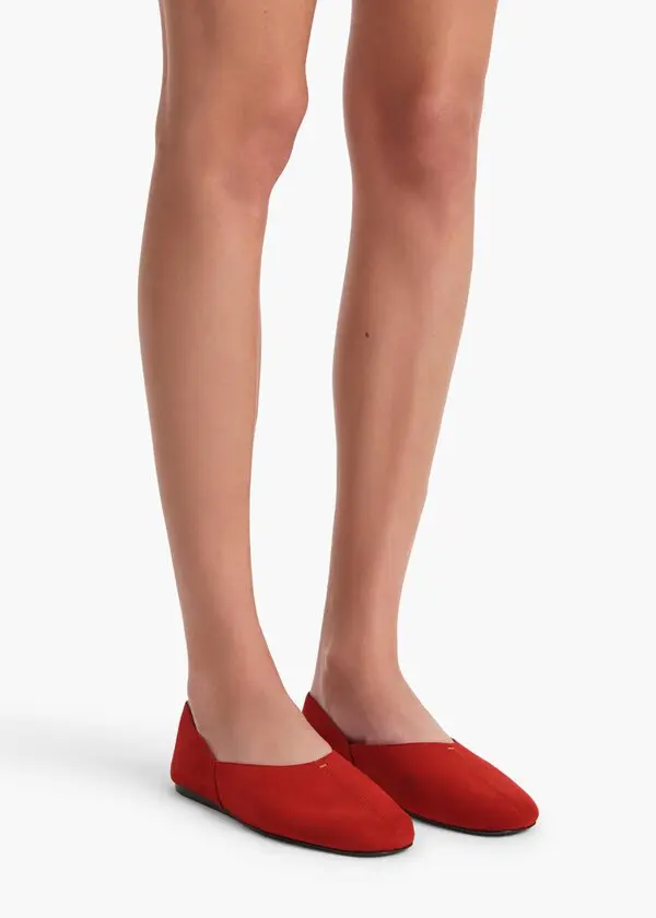 Khaite Jane Suede Flats - Lipstick