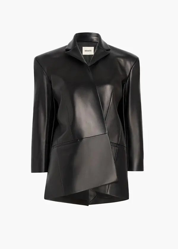 Khaite Palto Leather Jacket - Black