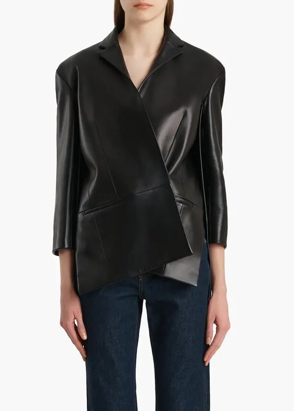 Khaite Palto Leather Jacket