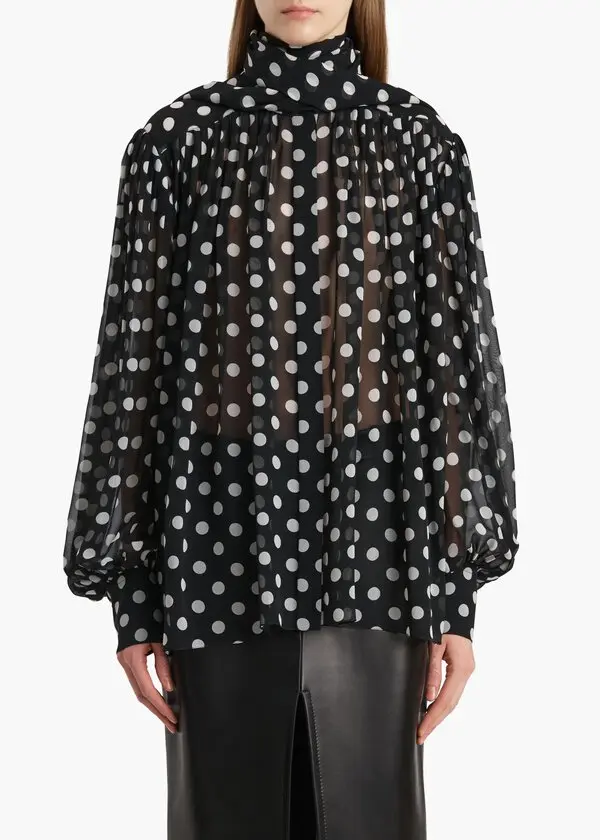 Khaite Vali Top - Medium Dot Black