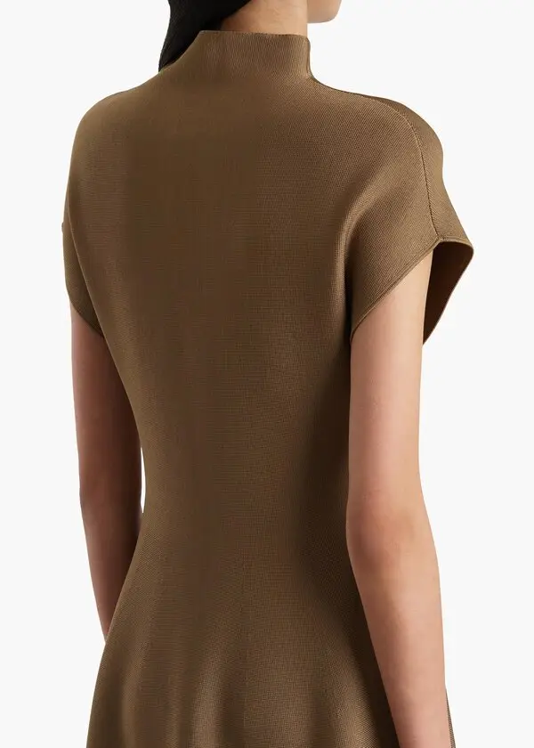 Khaite Lyra Knit Midi Dress - Carob