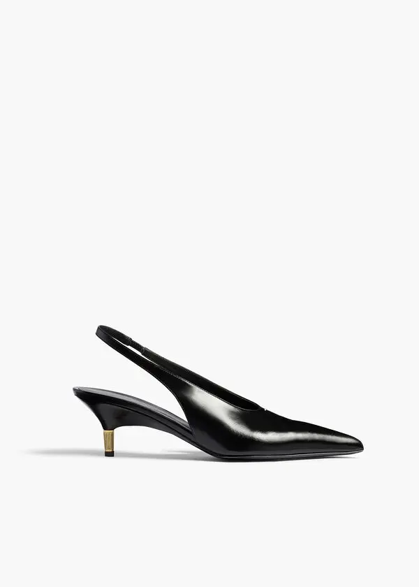 Khaite Bella Low Slingback Pumps - Black