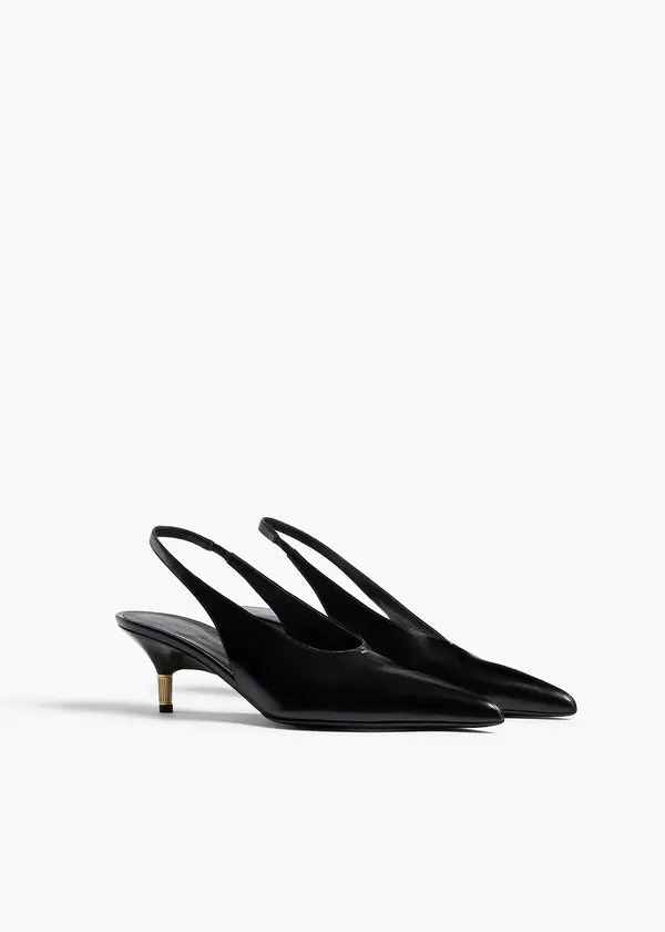 Khaite Bella Low Slingback Pumps - Black