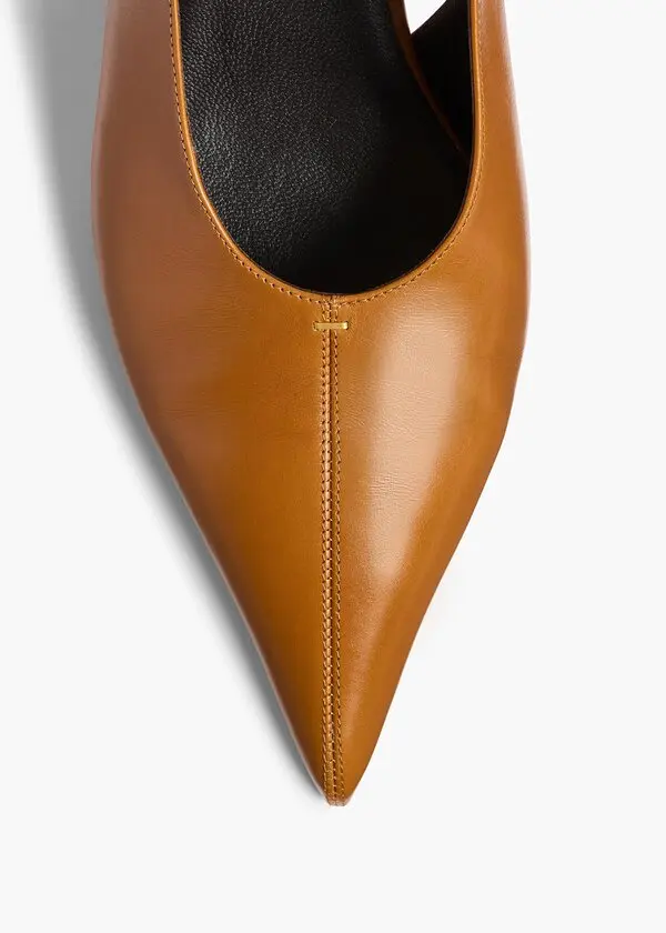 Khaite Bella Low Slingback Pumps - Cuoio