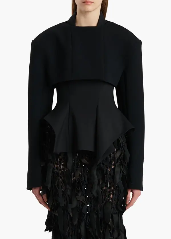 Khaite Fenla Crepe Cropped Jacket