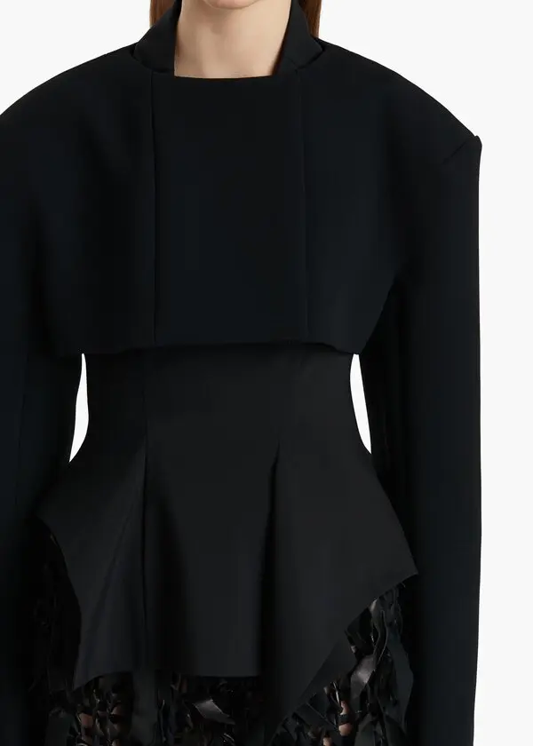 Khaite Fenla Crepe Cropped Jacket